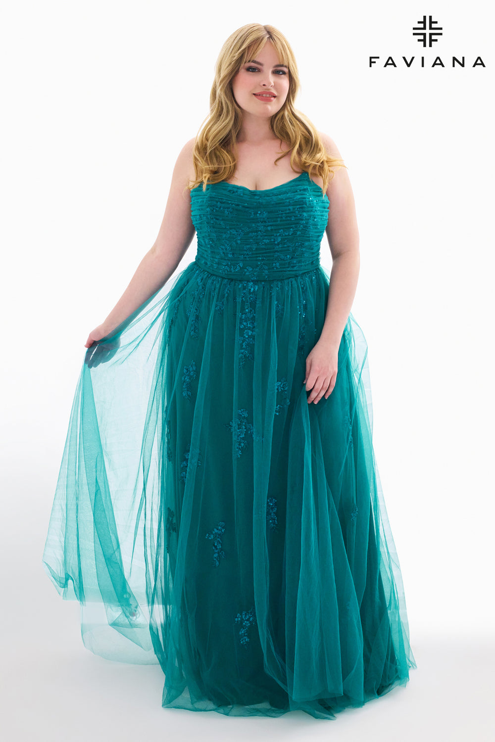 Faviana 9598 Beaded Tulle Ball Gown – Harriman Clothing Co.