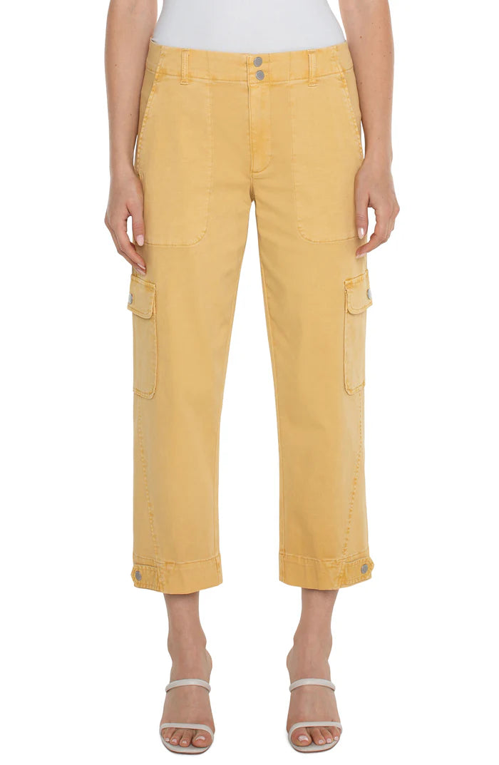 Liverpool Utility Crop with Tab Hem & Cargo Pkt | Flaxen Gold ...
